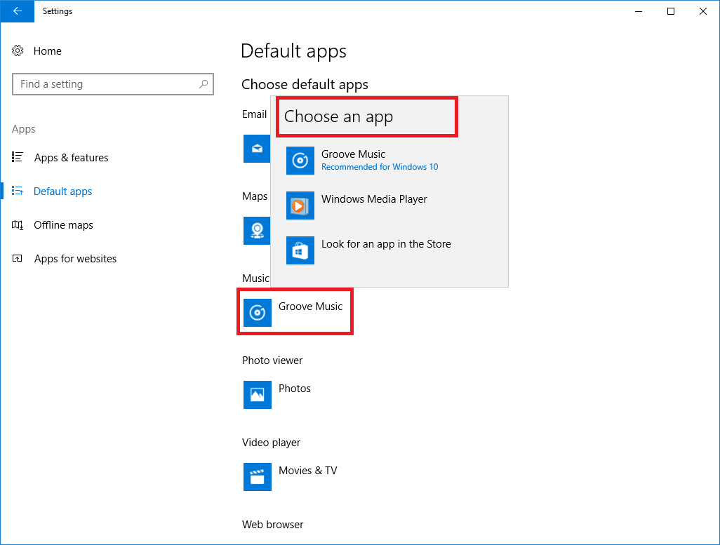 Easily Setup Default Programs In Windows 10